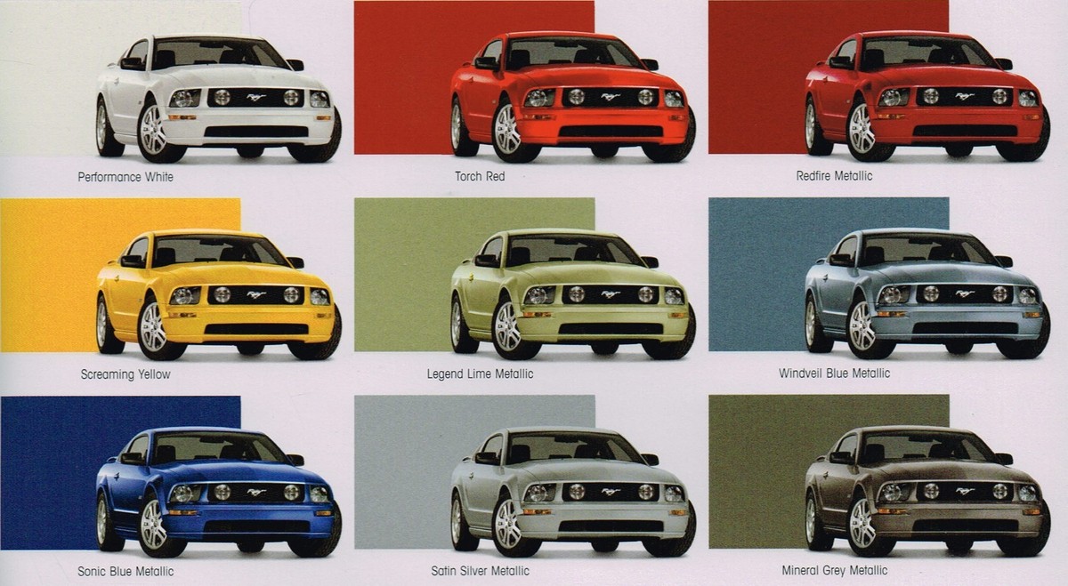 Ford Mustang Color Chart COAST | Ford Mustang Door Stripes | Mustang