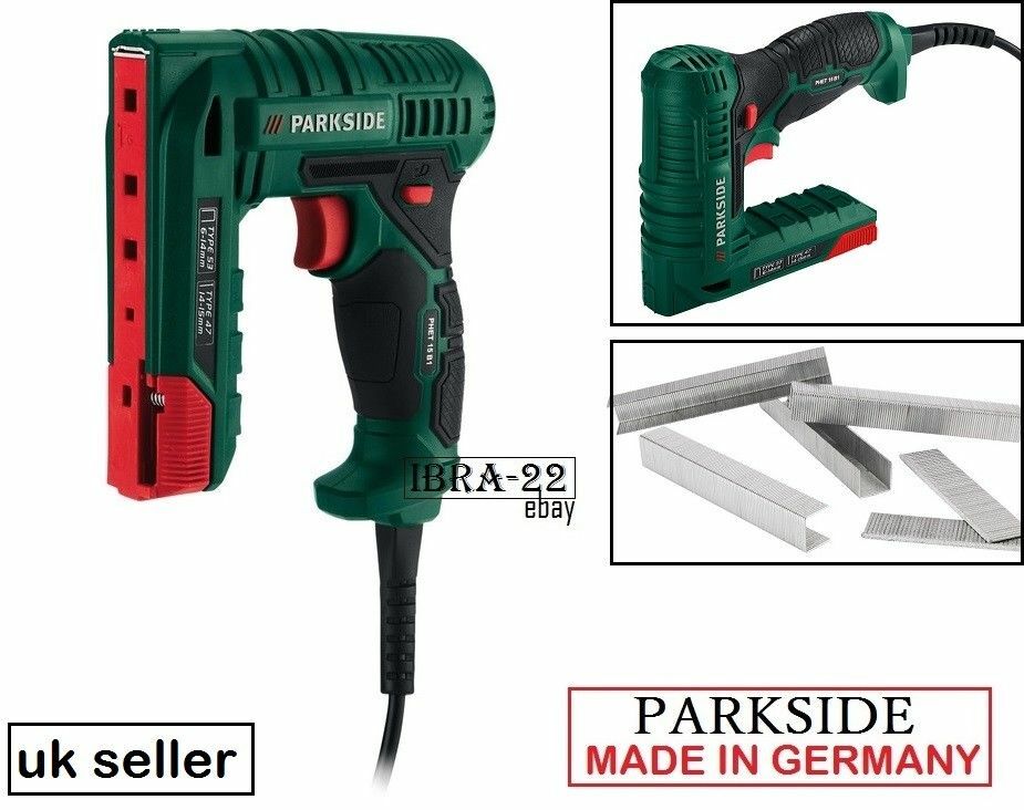 Parkside Electric Powered Lightweight Nailer & Stapler Tracker Gun Wood ...