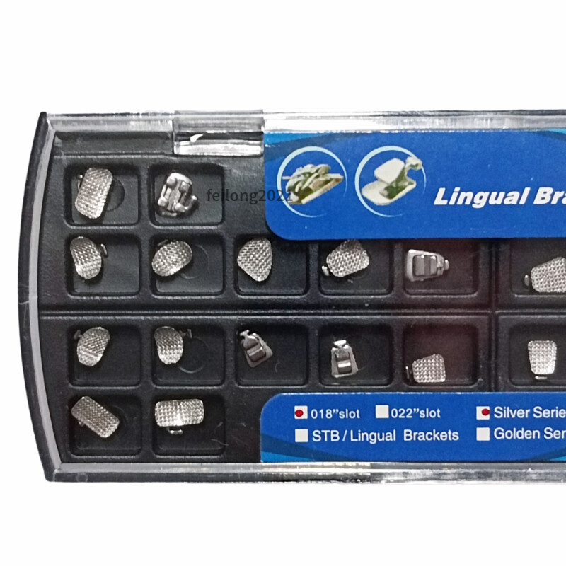 1 Box/28pcs Dental Orthodontic Metal Lingual Brackets Brace Buccal ...