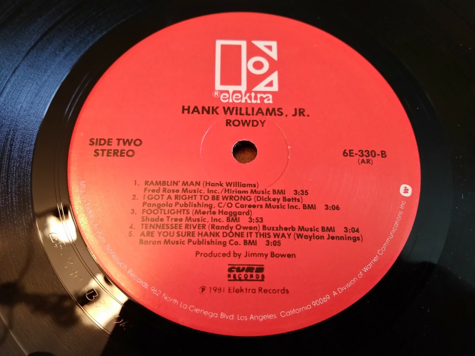 Hank Williams, Jr. - Rowdy (LP Record) (6E-330) (Elektra, USA, 1981) | eBay
