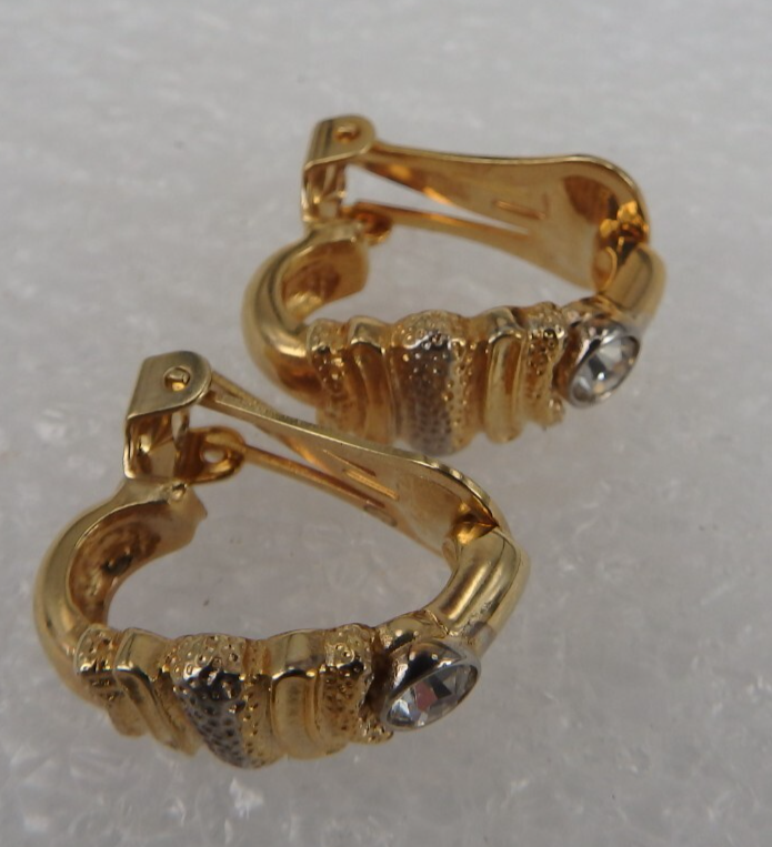 Neugablonz: Paar Ohrclips Creolen 1980er Jahre Swarovski Elements ...