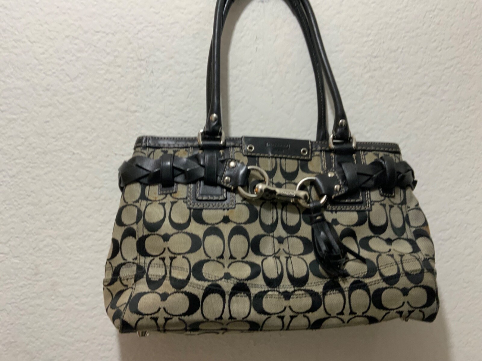 Coach Hampton Signature C with Leather Trim Belted Ha… - Gem