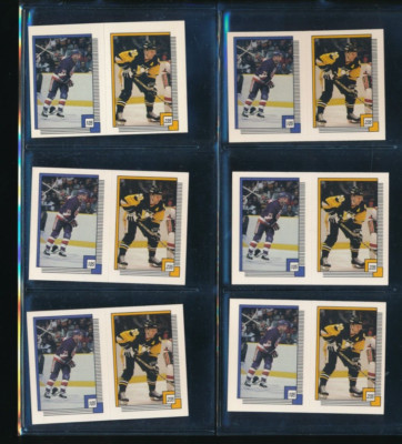 Lot (6) 1988-89 O-Pee-Chee Stickers #235 #105 Brent Sutter Dave Hunter ...