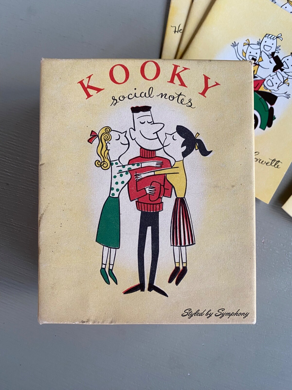 Vintage KOOKY SOCIAL NOTES Note Cards Novelty Comic Styled by Symphony ...