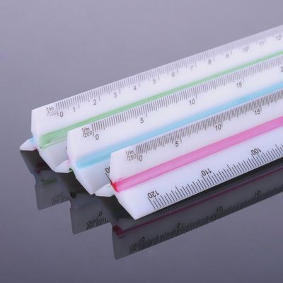 30cm 12 Inch Architect Scale Ruler 1:20-1:125/1:100-1:500 Triangular ...