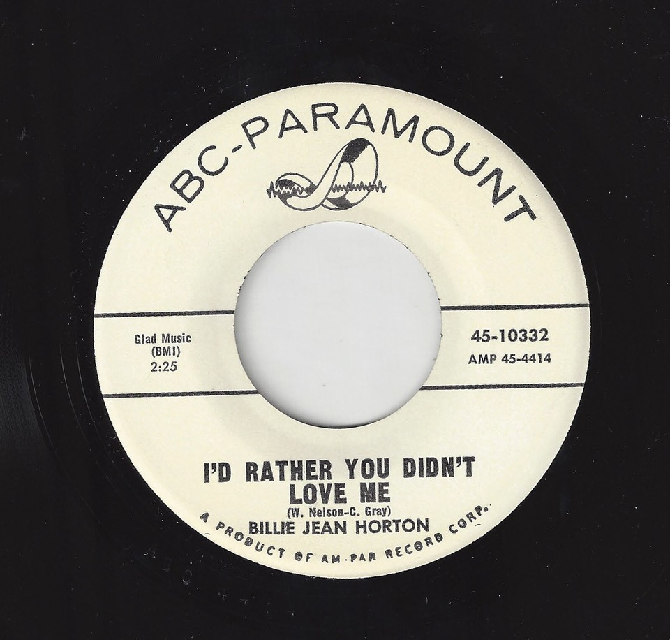 ♫BILLIE JEAN HORTON Tell Him I Can't See Him Anymore COUNTRY 1962 45RPM ...
