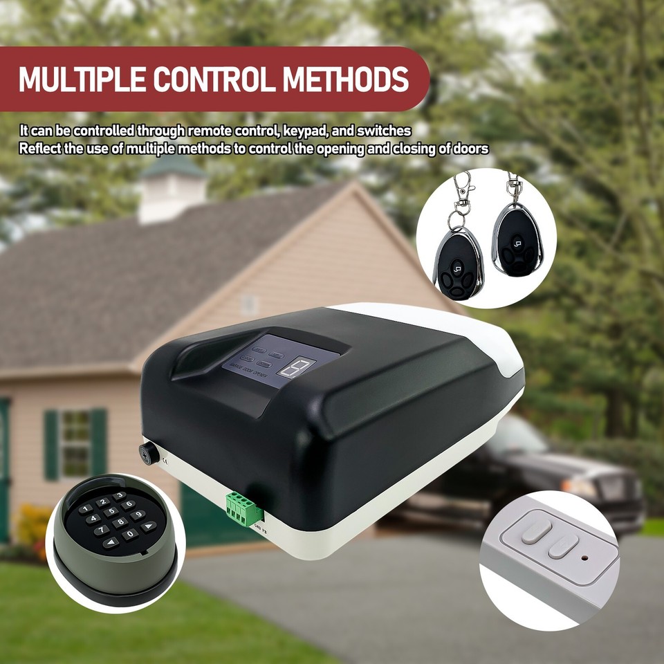 750LB 3/4HP Electric Garage Door Opener Wifi Chain Drive w/2 Remote ...