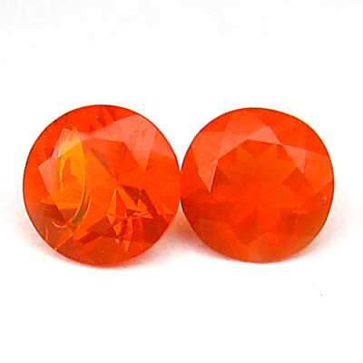 0.68Ct MATCHING PAIR ! STUNNING FIRE NATURAL RED MEXICAN FIRE OPAL | eBay