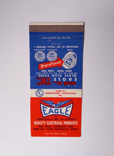Eagle Quality Electrical Products Matchcover Eagle Electric Long Island City NY | eBay