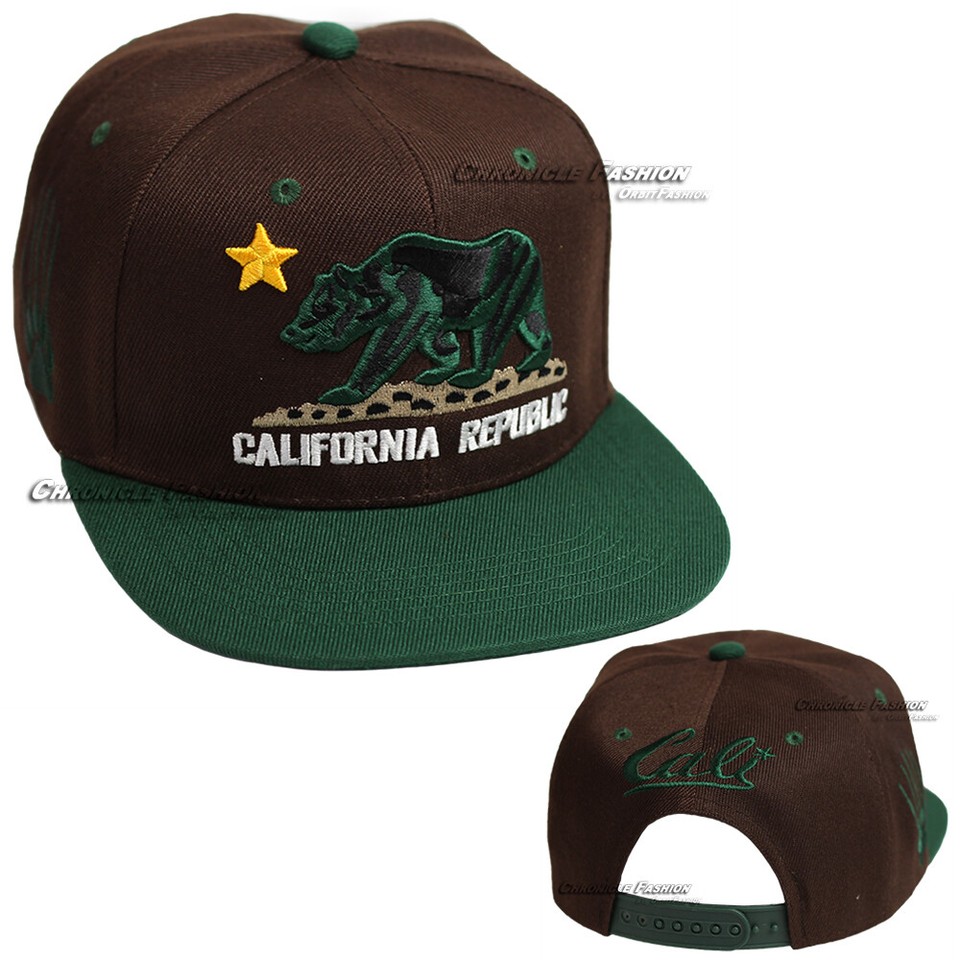 California Republic Baseball Cap Snapback Adjustable Hat Cali Hip Hop ...