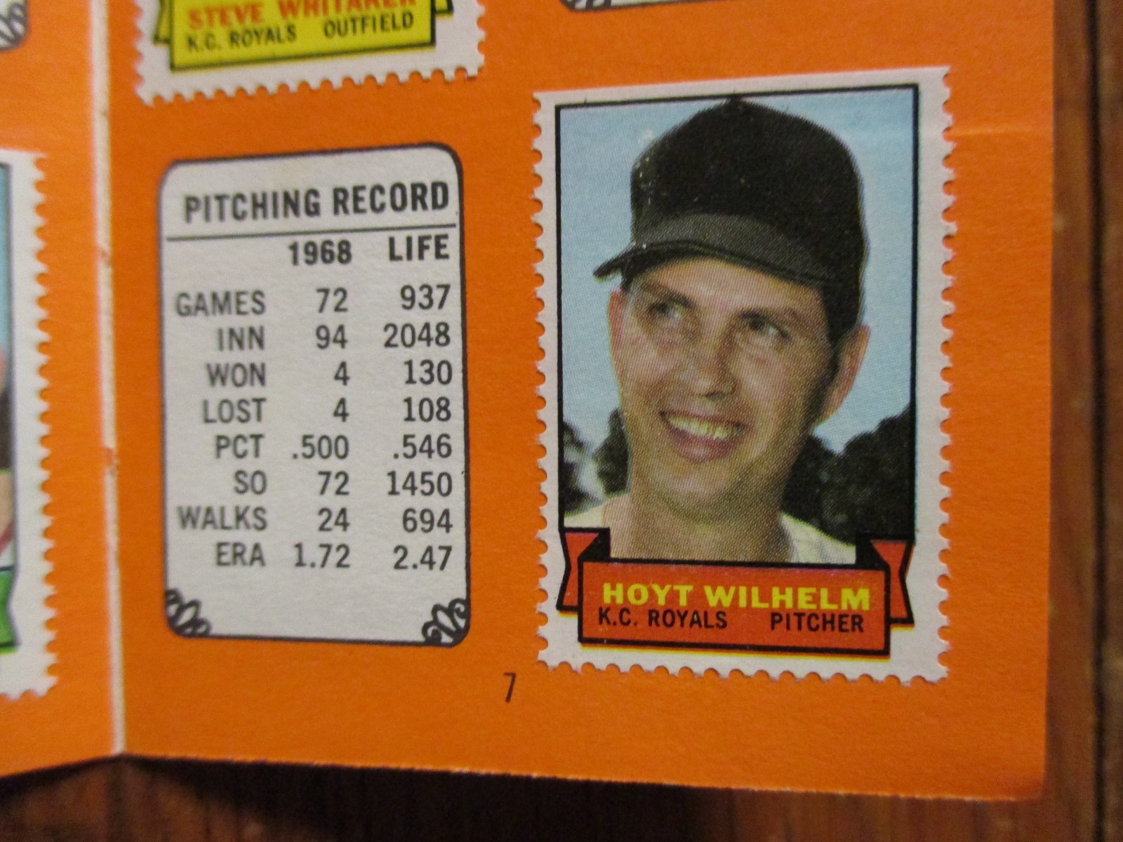 K C ROYALS 1969 Topps Stamp Album(Complete with/HOYT WILHELM/BOB OLIVER ...