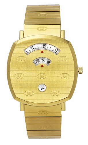 Gucci Grip Gold Tone Stainless Steel Gold Dial Quartz YA157409 Unisex ...