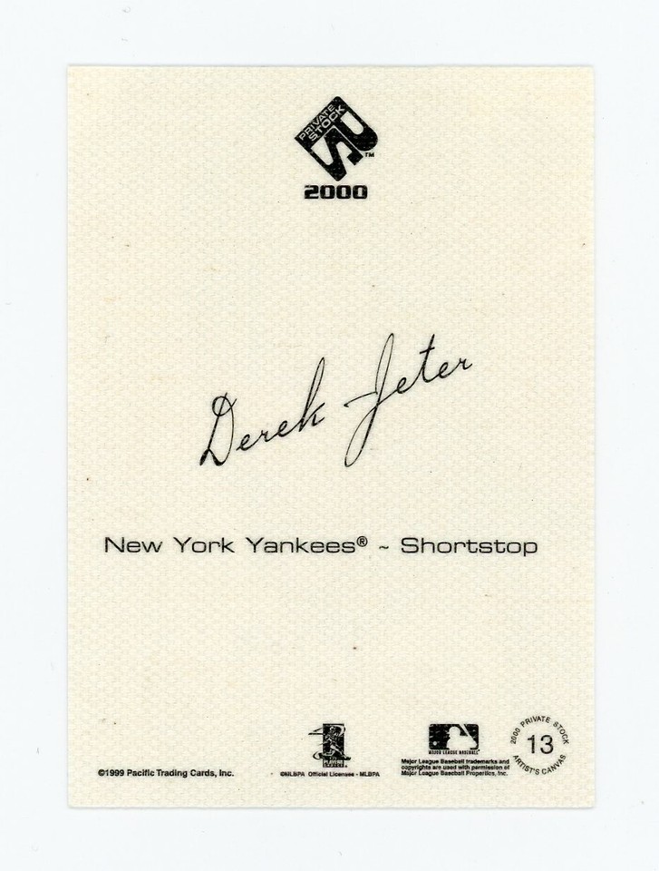 Derek Jeter HOF 2000 Pacific Private Stock "Artist's Canvas" #13 ...