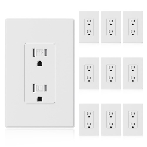 Matte White Decorator Wall Receptacle Outlets, Tamper Resistant 15 Amp ...