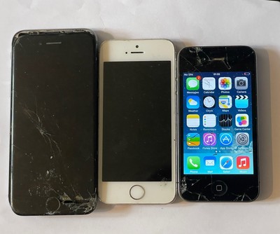 Apple iPhone 6S, iPhone 5S and iPhone 4 - 3x Old iOS Smartphones For ...