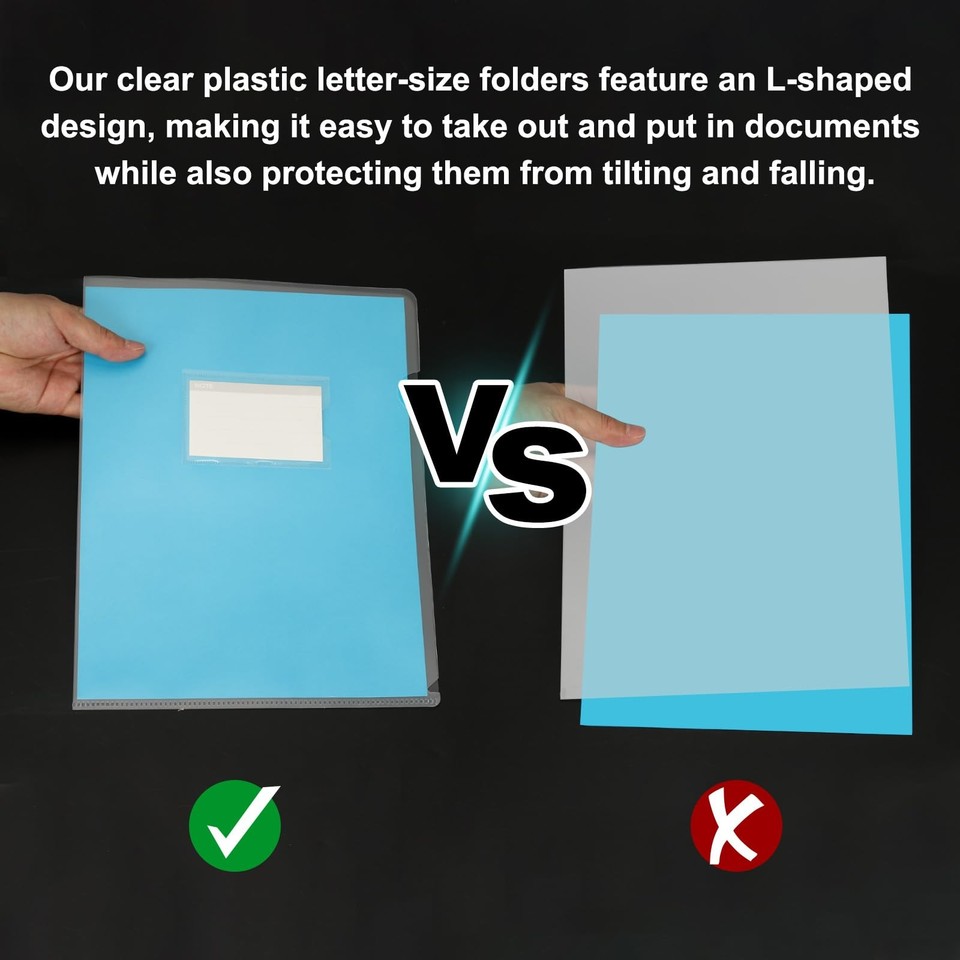 24 Pack A4 Plastic Folders, Letter Size Clear Folders l Type Project ...
