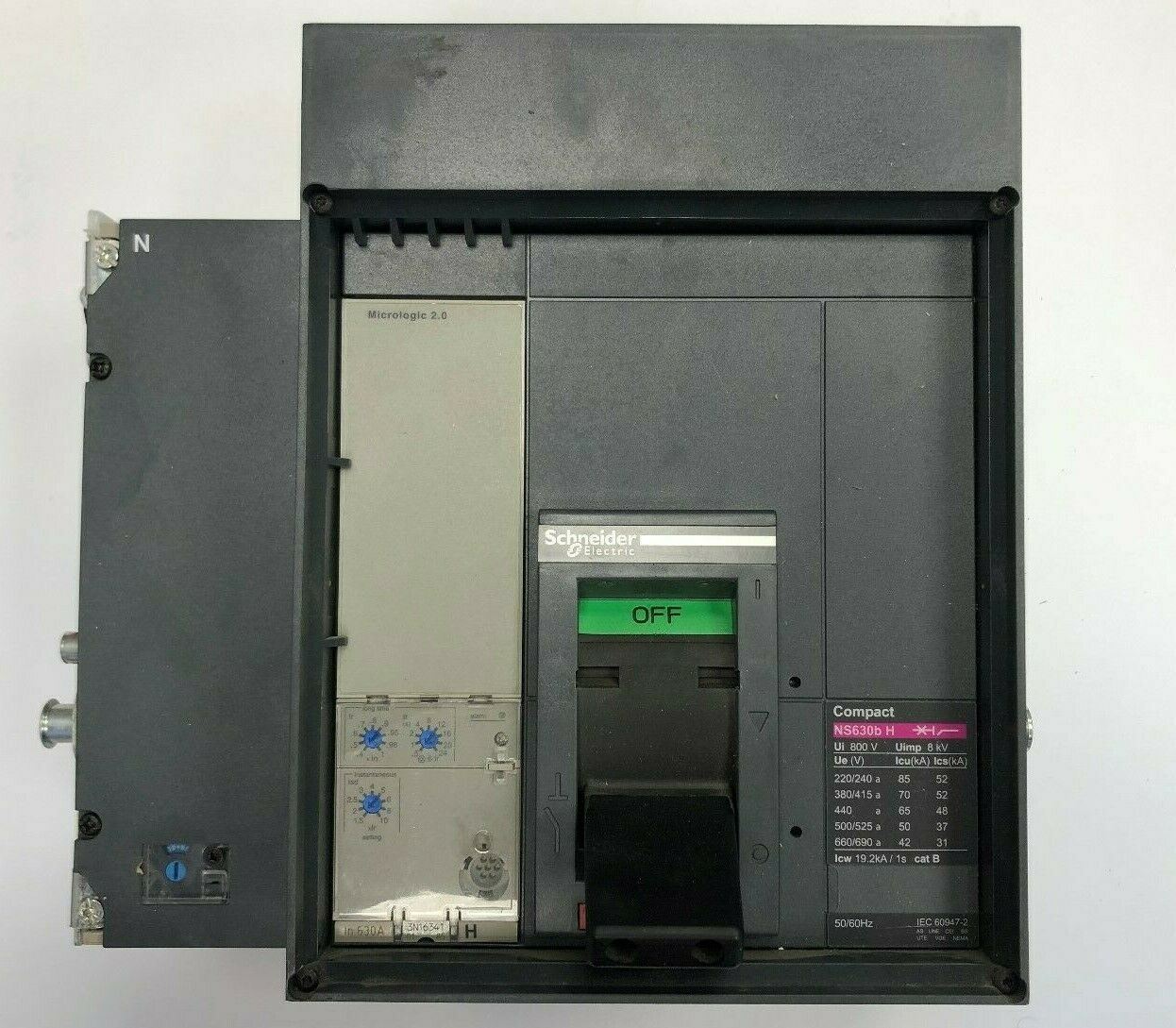 Schneider 630Amp 4 Pole MCCB NS630b H Micrologic 2.0 Circuit Breaker ...