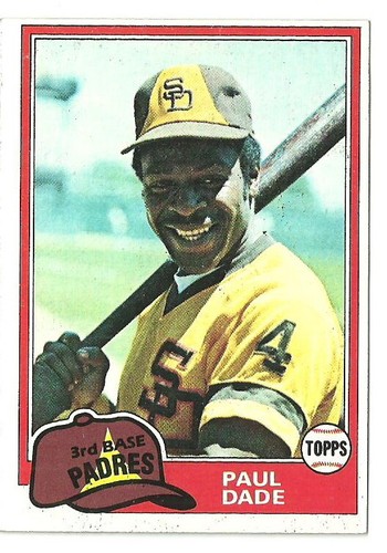 PAUL DADE SAN DIEGO PADRES #496 - TOPPS NM-MT 1981 | eBay