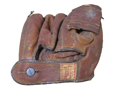 Vintage 1950s Hutch Baseball Glove Mitt 5 Finger Leather Oil Treated ...