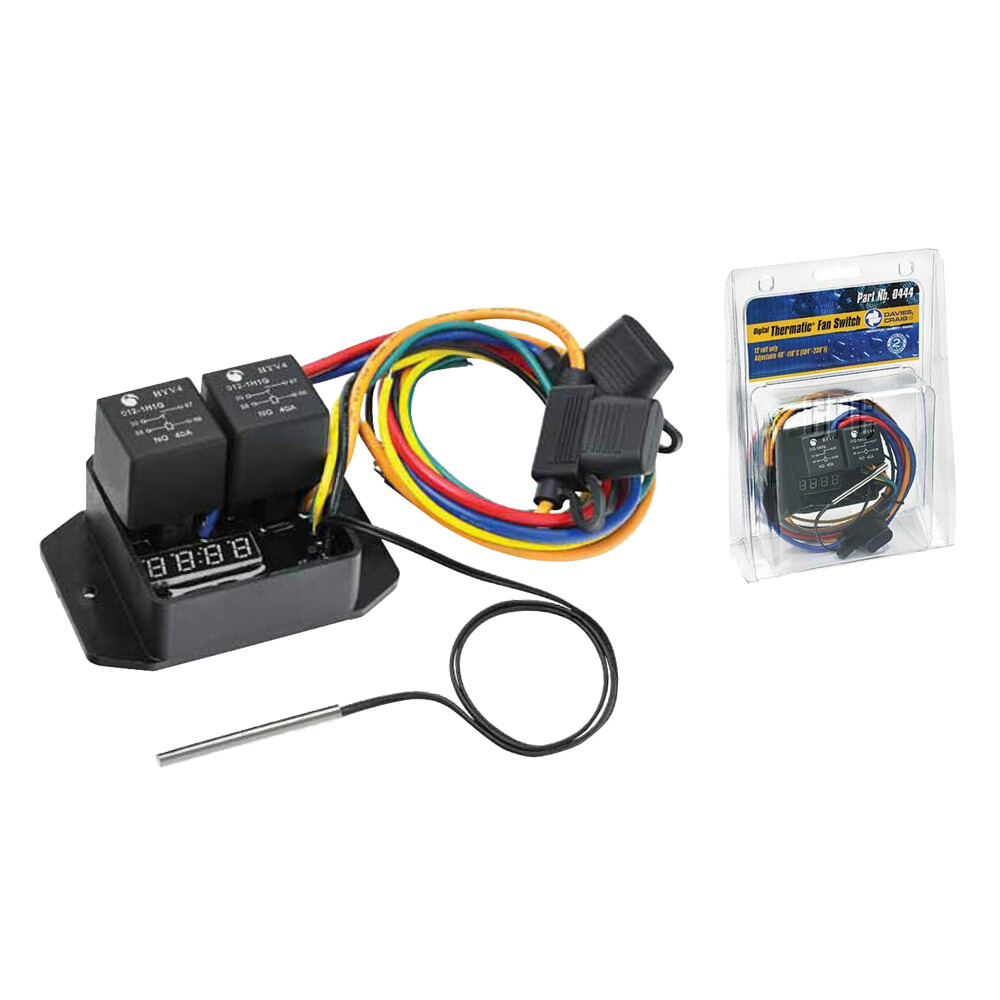 Davies Craig 0444 Digital Thermatic Fan Switch Kit 12 Volt Dual Relay ...