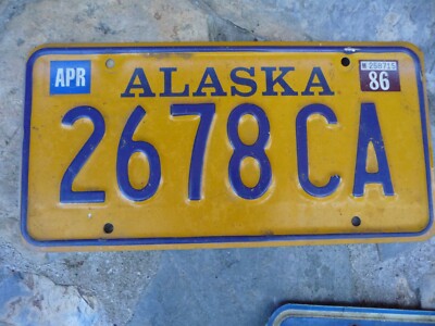 ALASKA YELLOW 1986 LICENSE PLATE | eBay