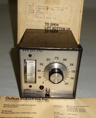 Gulton West 20 Temperature Controller Range 0-500 Degrees Fahrenheit ...