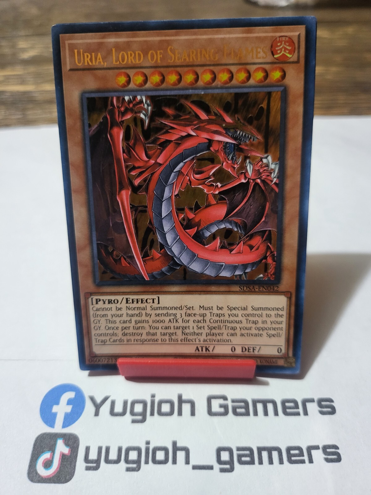 Yu-Gi-Oh Uria Lord Of Searing Flames SDSA 1st Edition Ultra Rare Light ...