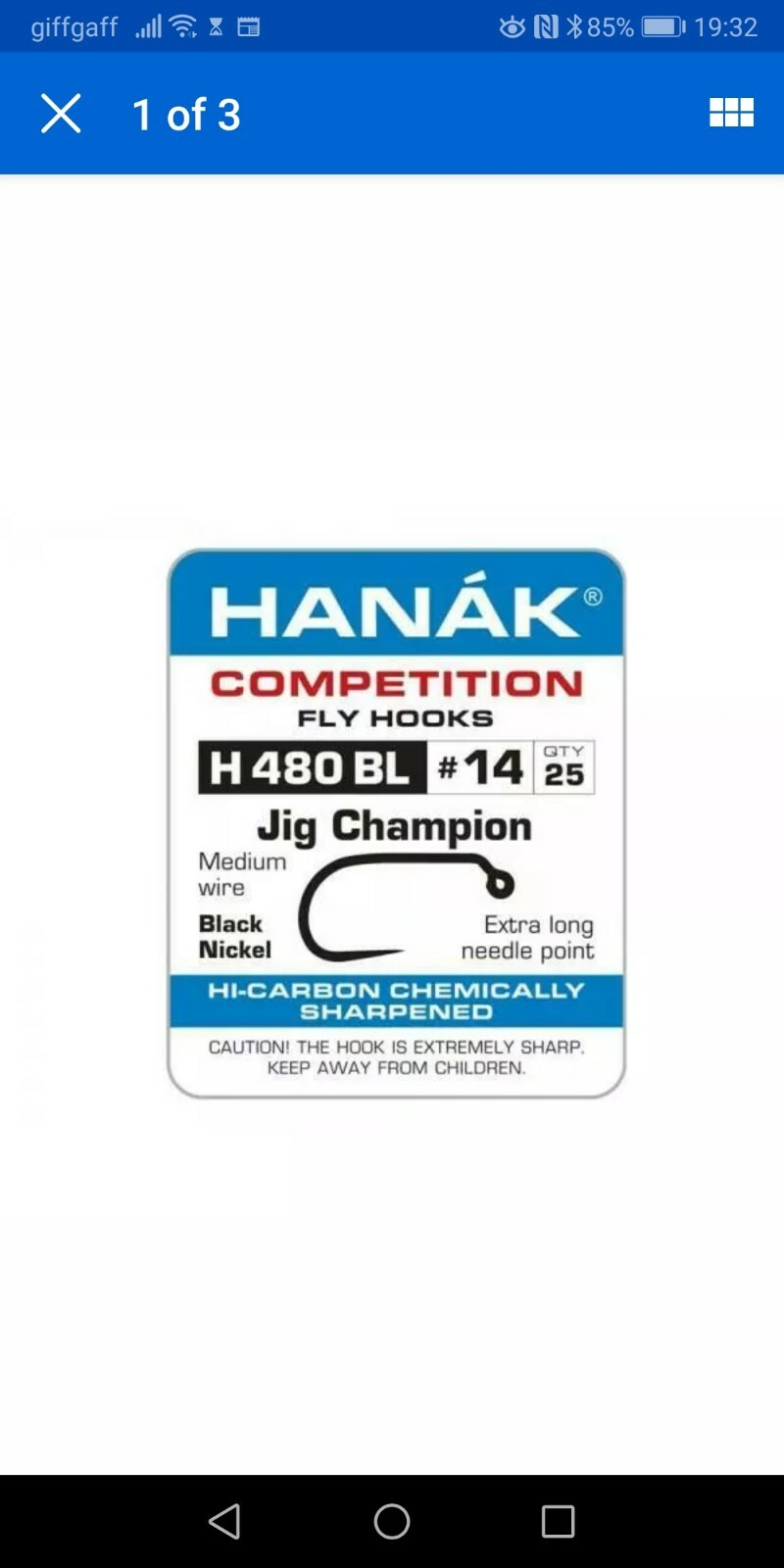 Hanak H480BL Jig Champion Hooks Fly Tying Nymph Hooks Sizes 8-18 | eBay