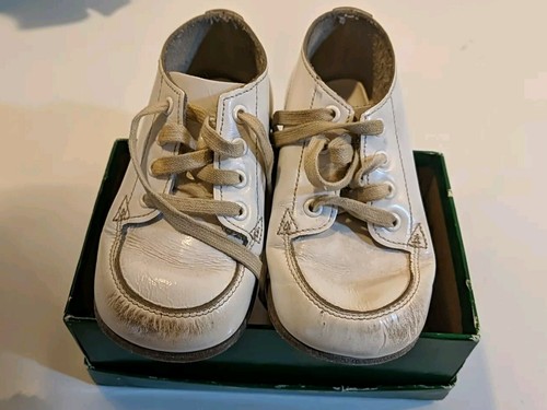 80's Vintage Stride Rite Leather White Walker Shoes Toddler Size 7 (5.5 ...