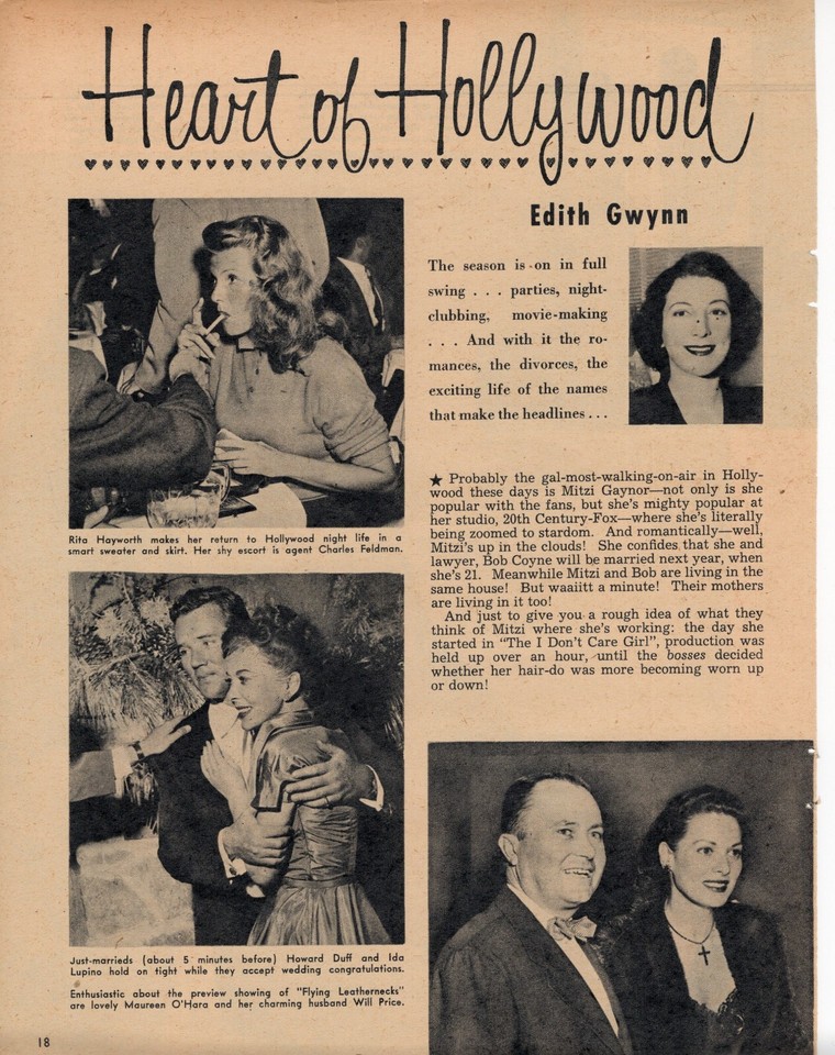 Jane Russell Ida Lupino Rita Hayworth Magazine Photo Clipping 1 page ...
