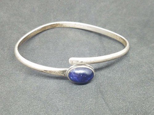 Vintage Susan Roggio Solid Sterling Silver 925 Bangle Bracelet Blue Stone | eBay