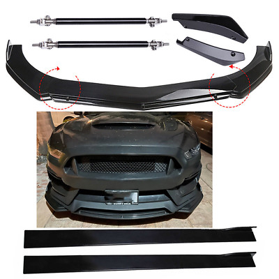 Front Bumper Lip Spoiler Splitter + Side Skirts + Rear Lip For Dodge ...