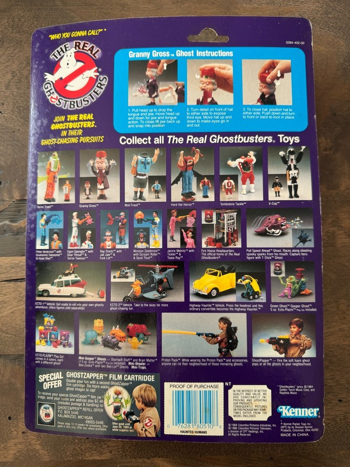 Kenner 1986 The Real Ghostbusters Haunted Humans Granny Gross Ghost ...