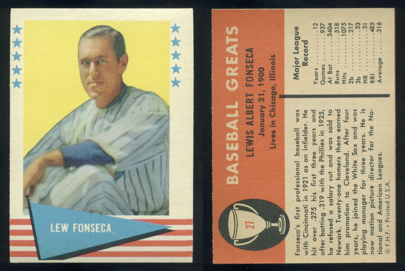 (59240) 1961 Fleer 27 Lew Fonseca-NM | eBay