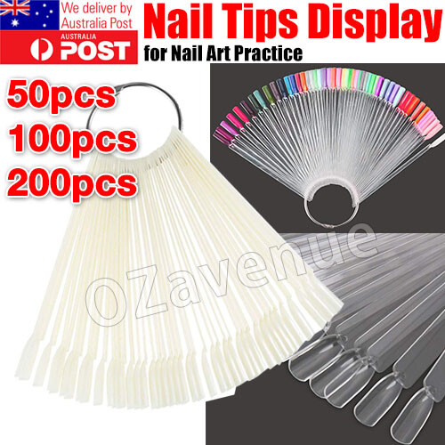 50 100 Nail Swatches False Display Nail Art Fan Wheel Polish Practice ...