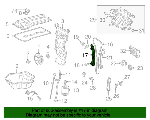 GENUINE TOYOTA CAMRY HIGHLANDER RAV4 xB 2.4L CHAIN TENSIONER SLIPPER ...
