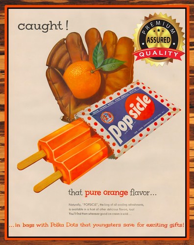 Popsicle - That Pure Orange Flavor - Restored - 1950s - Metal Sign 11 x ...
