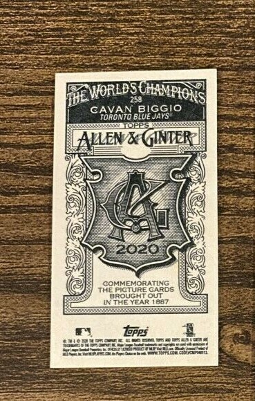 2020 Topps Allen & Ginter CAVAN BIGGIO Mini Ginter Back card # 258 | eBay