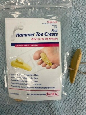 PEDIFIX HAMMER TOE CREST PAD PACKAGE OF 3 INCLUDED NEW SUEDE AND FELT ...