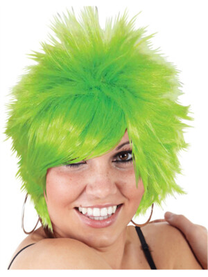 Child Green Short Spiked Punk Mod Pixie St Patricks Day Costume Wig | eBay