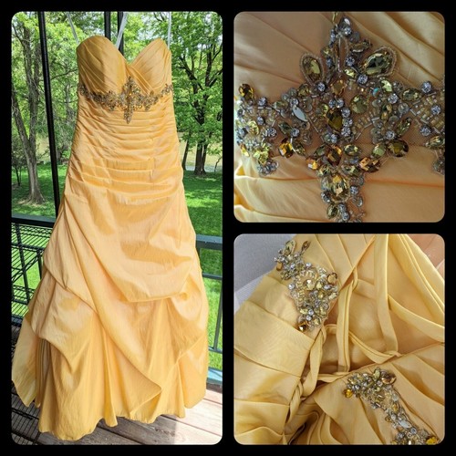 Tiffany Designs Ballgown Women 6 Yellow Belle Prom Pageant Dress Gown ...
