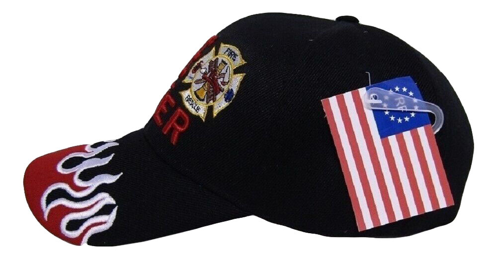 Fire Fighter Dept. Department Search & Rescue Flames Embroidered Cap ...