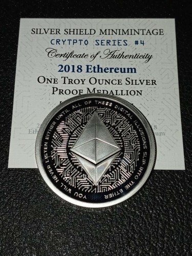 2018 1oz Silver Ethereum Proof Crypto Series wth coa rare silver shield | eBay
