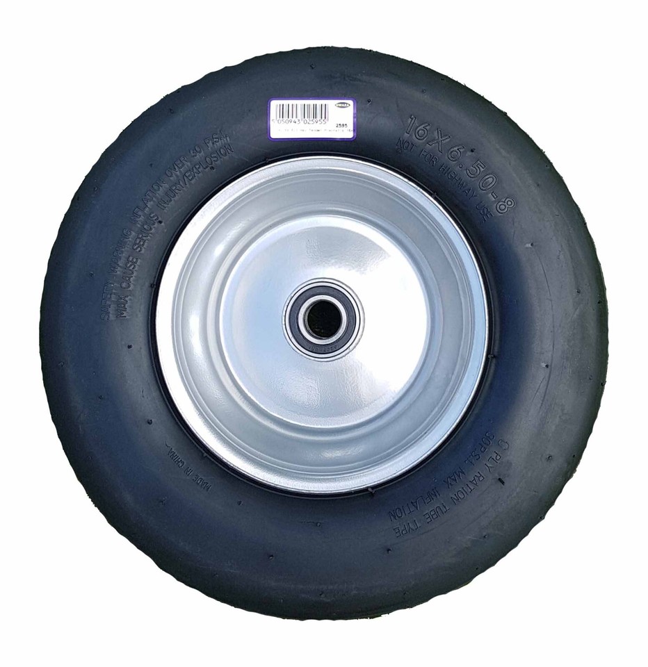 16 x 6.50-8 Steel Pneumatic Steel Tedder Wheel High 340mm Width 140mm ...