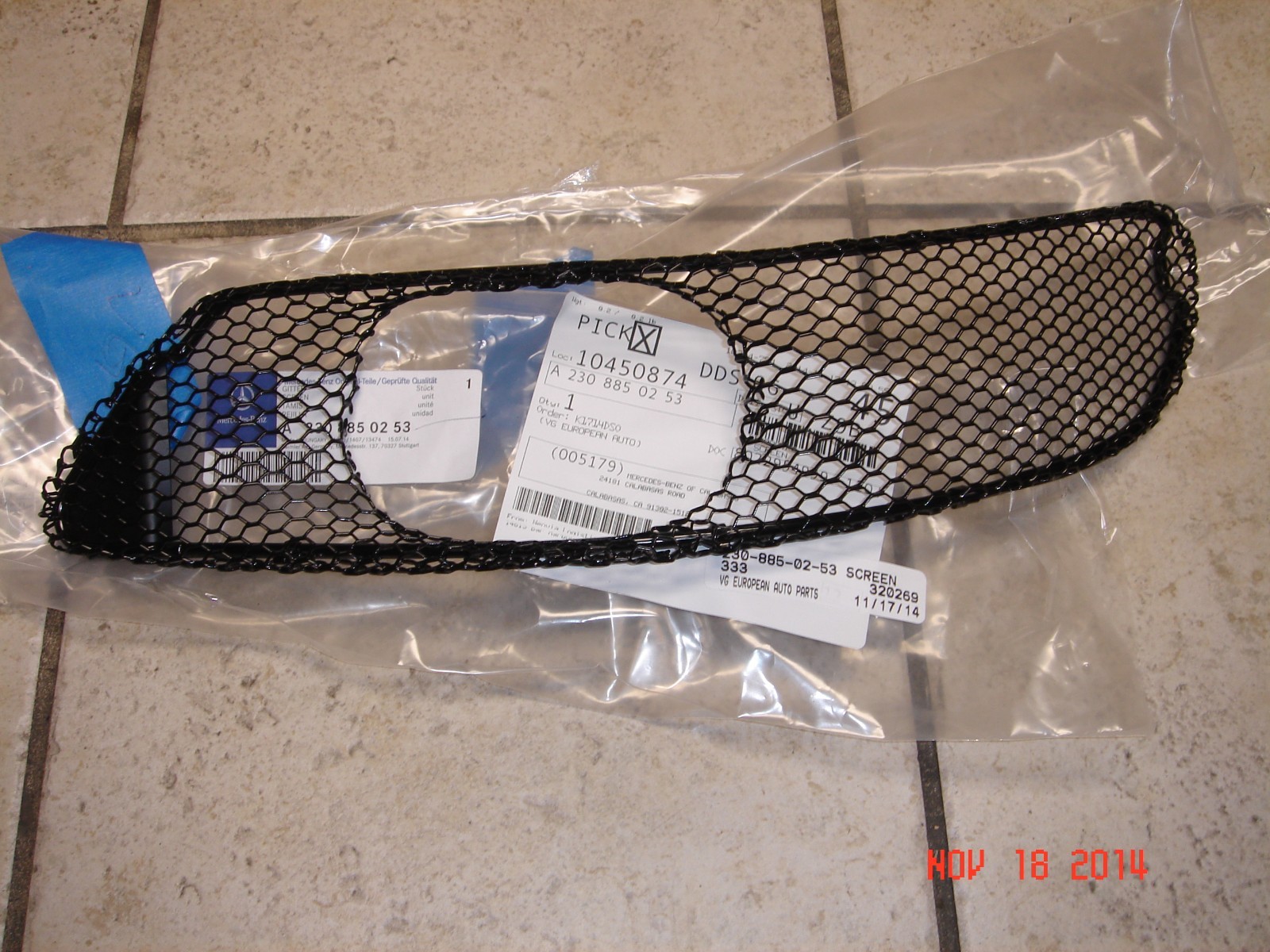 Mercedes R230 SL Genuine AMG Front Bumper Cover Right Mesh Grille SL500 ...