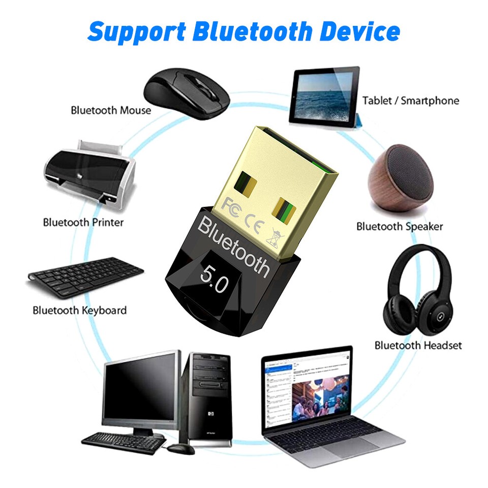 Rocketek 5.0 Bluetooth Adapter USB Dongle for PC Co | eBay