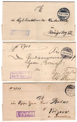 Dr-Dienst Libre Lt Avers 21 Tres Recibos Coeslin, Breslau Deutsch-Krone ...