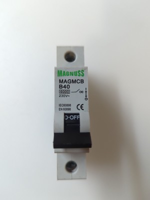 MAGNUSS MAGMCB B40 40 Amp B Curve B Type MCB Circuit Breaker Very Rare ...