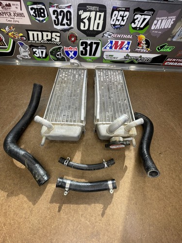 2000 Suzuki RM125 RM 125 Radiators Left Right Set OEM with Hoses minus ...