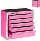 P.I.T. Mini Pink Tool Box, Portable 5-Drawer Micro Roll Steel Stackable ...
